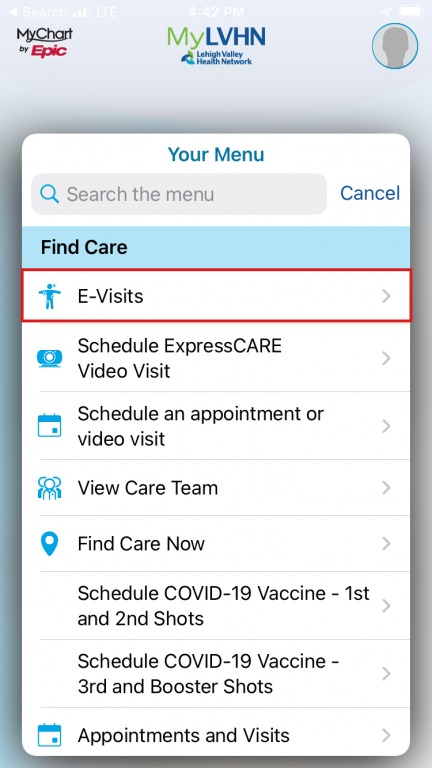 LVHN E-Visit: Step by Step Instructions