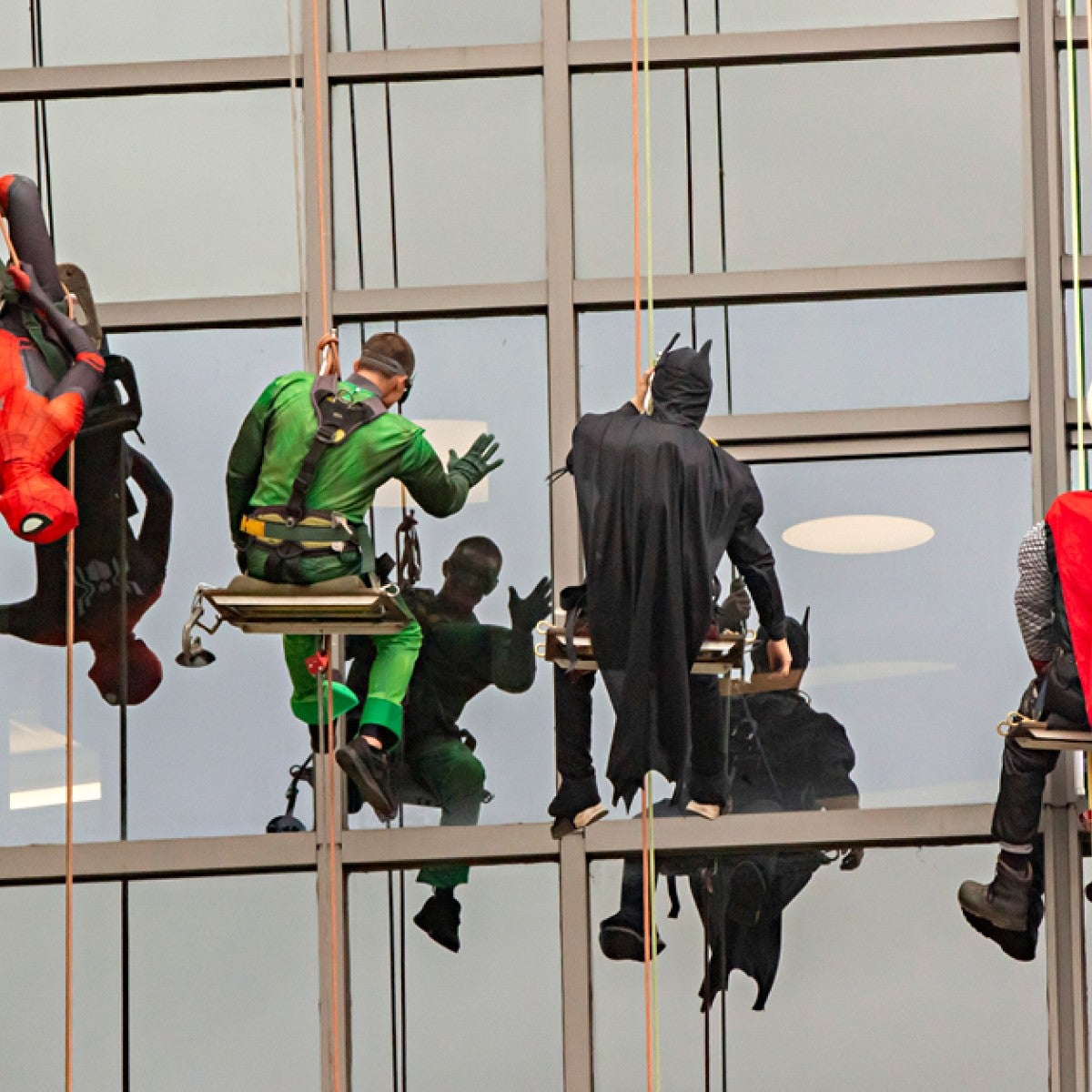 Superhero Window Washers Surprised Children Outside Lehigh Valley ...
